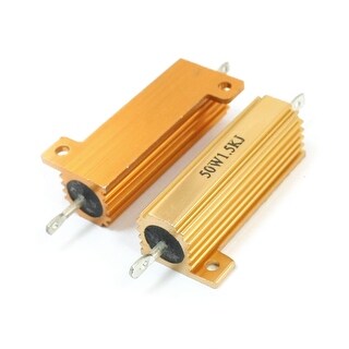 2x Lug Terminal Gold Tone Heatsink Aluminum Case Resistor 50W 1.5K Ohm ...