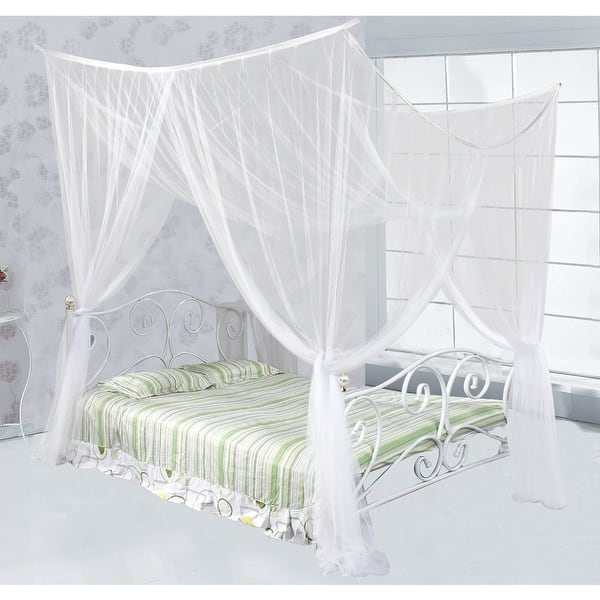 White Mosquito Net Bed Canopy Mesh Netting - Bed Bath & Beyond - 37152607