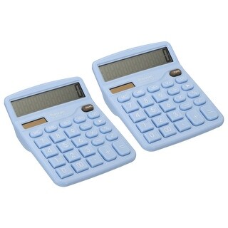 Desk Calculator, 2pcs 12 Digits Electronic Calculator Solar Battery ...