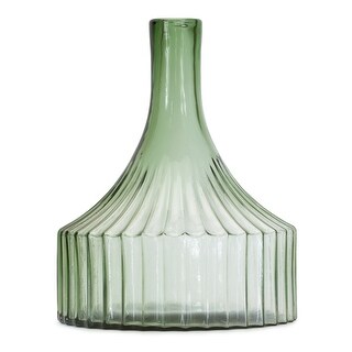 10" Ribbed and Bottleneck Glass Vase - Bed Bath & Beyond - 37457081
