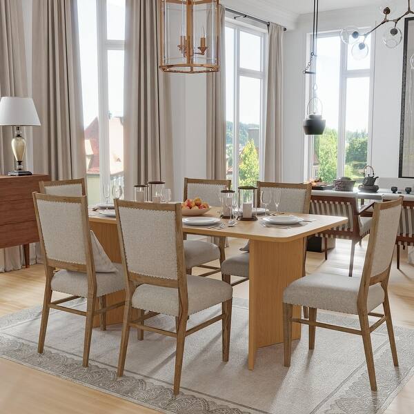 Solid Wood 67'' Square Dining Table for 6 People Nordic style - 67*34 ...