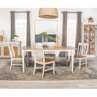 Kirby Rustic Off White Rectangular Dining Table Set - Bed Bath & Beyond - 38212106
