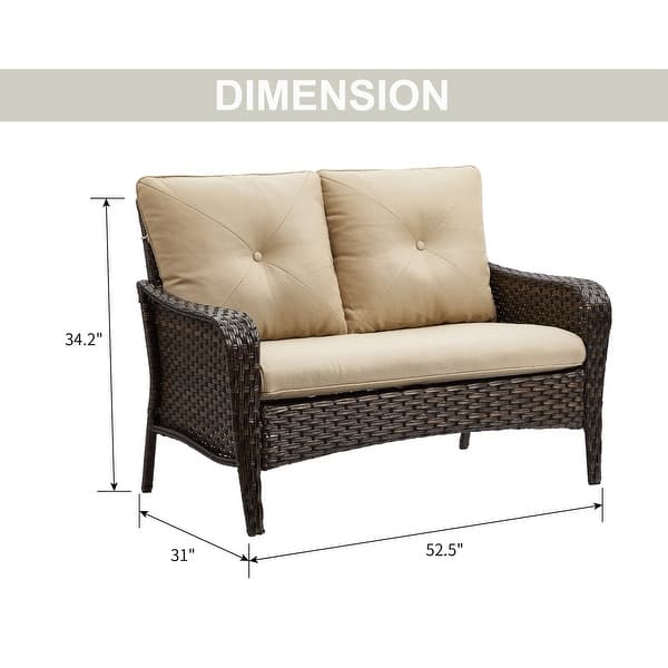 Patio Sofa Outdoor Loveseat Sofa 2-Seater Wicker Sofa - Bed Bath ...