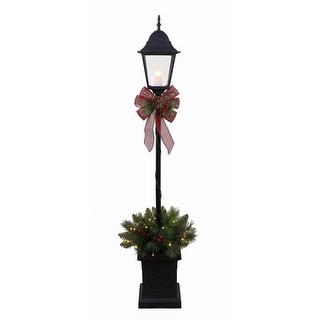 4' Pre-Lit Christmas Lamp Post with 25 Warm White LED Lights - Bed Bath ...