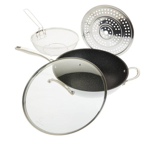 Curtis Stone Dura-Pan 5-Quart 4-piece Nonstick Chef's Skillet Set - Bed ...