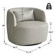 KINWELL 100% Top Grain Genuine Leather Swivel Armchair with Pillow ...
