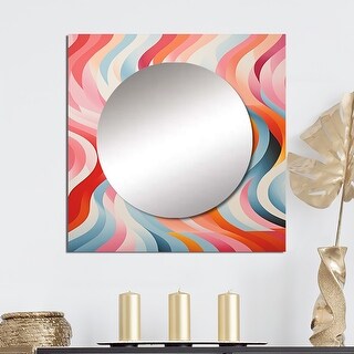 Designart "Colorful Op Art Surrealism I" Op Art Wall Mirror - Abstract ...