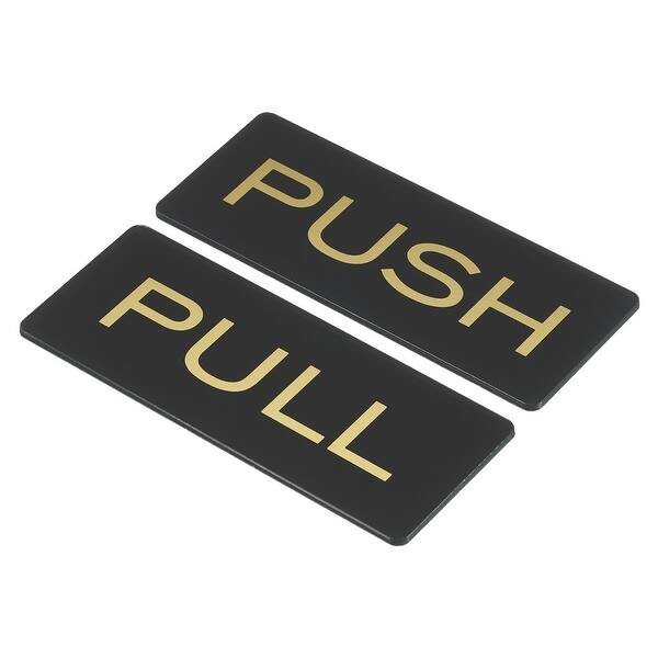 2Pcs Push Pull Door Sign Adhesive Rectangle Acrylic Sticker Marker ...