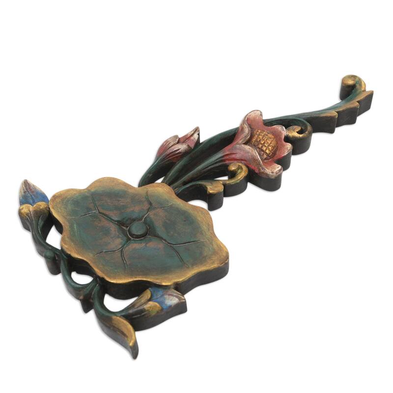 Novica Handmade Floral Garden Wood Relief Panel Bed Bath And Beyond