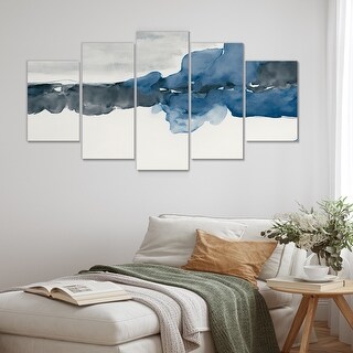 Designart "Through The Sapphire Blue Clouds III" Abstract Liquid Ink ...