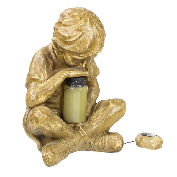 Boy with Firefly Garden Statue - On Sale - Bed Bath & Beyond - 32511419
