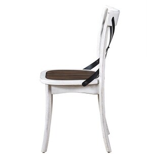 2 Set Dining Chair Rustic Side Chair with Metal X Back Dinner Stools ...