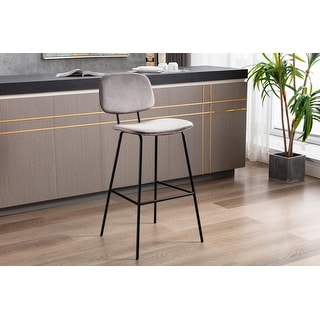 Porthos Home Soren Bar Stools Set Of 2, Velvet Upholstery, Iron Legs ...