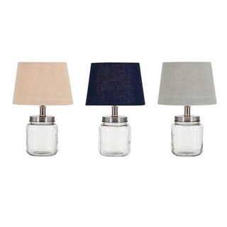 Set of 3 Create- A- Look Fillable Glass Jar Lamps With Shades 16 ...
