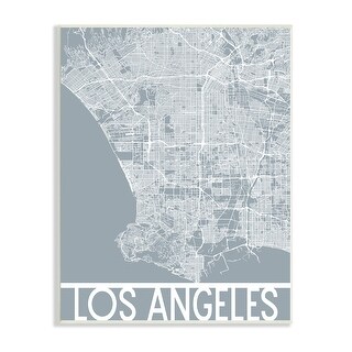 Stupell Los Angeles Street Outline West Coast Transportation Grid Wood ...
