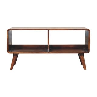 Artisan Furniture Solid Wood Curved Chestnut Double Slot Media Unit ...