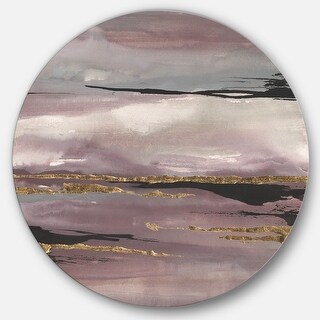 Designart 'Purple Glam Storm III' Glam Metal Circle Wall Art - Bed Bath ...