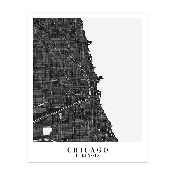 Chicago Illinois Maps Minimal Art Print/Poster - Bed Bath & Beyond ...