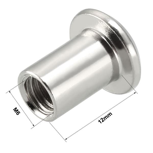 M6x12mm Rivet Hex Socket Head Screw Post Nickel Plated 20pcs - Silver ...