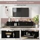 Rib Pattern TV Stand with 2 Storage Drawers and 2 Cabinets - Bed Bath ...