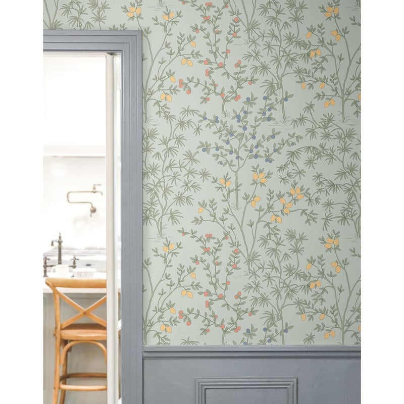 Erin & Ben Vintage Duck Egg Lemon Grove Peel and Stick Wallpaper ...