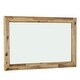 47 Inch Modern Rectangular Mirror, Light Brown Frame, Wood Grain ...