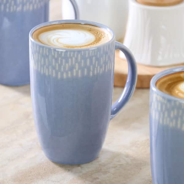 Meritage Jasper 6 Piece 22 Ounce Stoneware Tall Latte Cup in Blue - Bed ...