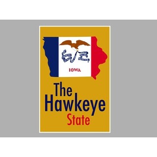 Iowa - The Hawkeye State State Map/Flag Posters Matte Poster 36x24 ...