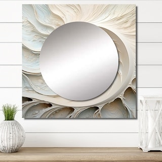 Designart "Ivory Infinity sea sheel spiral" Nautilus Wall Mirror ...