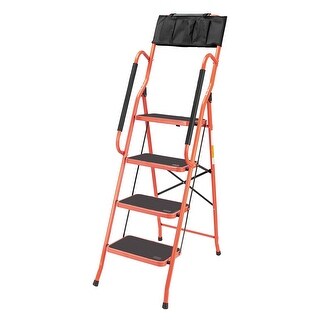 4 Step Ladder Safety Tool Ladder Folding Anti-Slip Step Stool Ladder ...