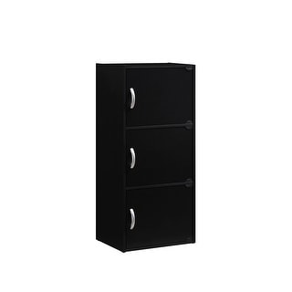 3-Shelf, 3-Door Multi-purpose Cabinet, Black - Bed Bath & Beyond - 36341407