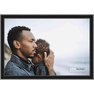 32x20 Contemporary Black Complete Wood Picture Frame with UV Acrylic ...