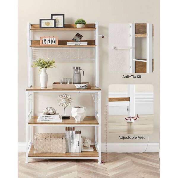 Bakers Rack with Power Outlet - 31.5" x 15.7" x 66.9" - Bed Bath ...