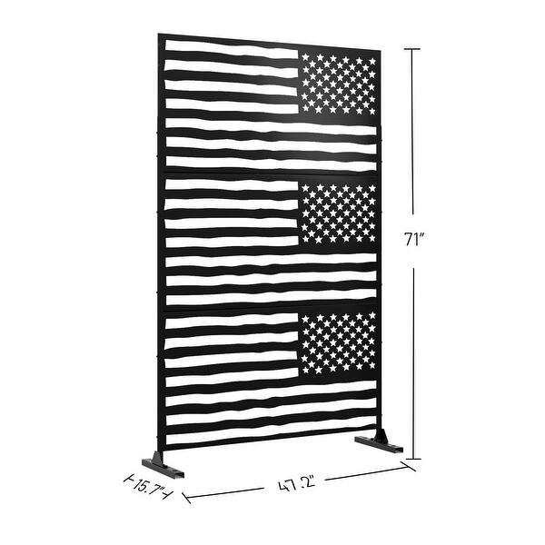 Metal Privacy Screen Panel Free Standing Stars and Stripes - 76x47 ...