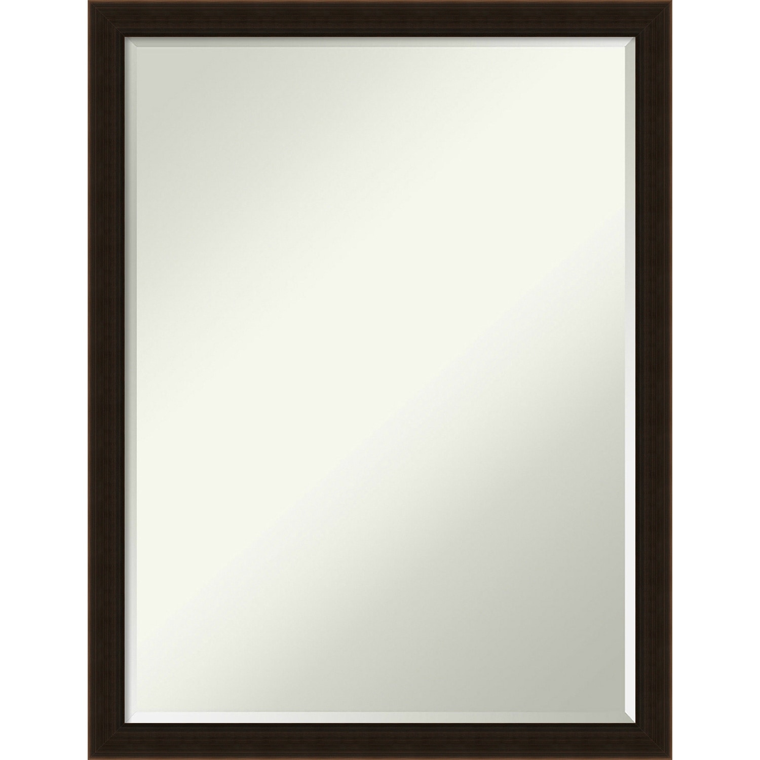 Petite Bevel Wood Bathroom Wall Mirror - Mezzanine Espresso Frame ...