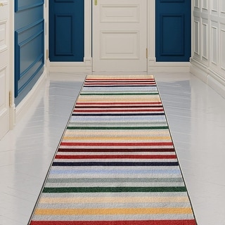 Custom Size Rainbow Design Multicolor Rubber Backed Non-Slip Hallway ...
