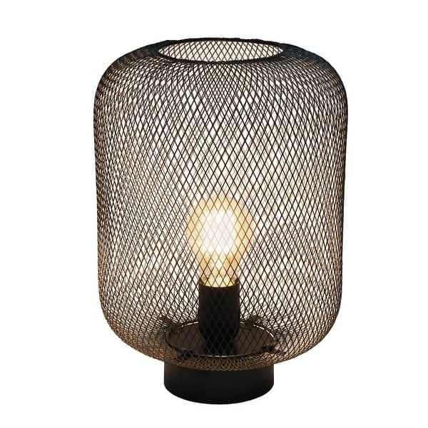 Simple Designs Metal Mesh Industrial Table Lamp - Bed Bath & Beyond ...