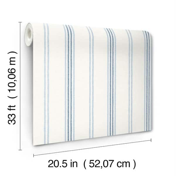 Chesapeake Lovage Blue Linen Stripe Wallpaper - Bed Bath & Beyond ...