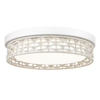 32W LED 15.7'' Rattan Flush Mount Ceiling Light 3000K/3500K/4000K/5100K ...