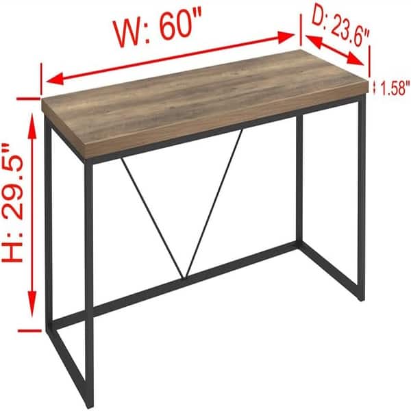 Computer Desk with Bookshelf/Metal Hole Cable Cover - Bed Bath & Beyond ...