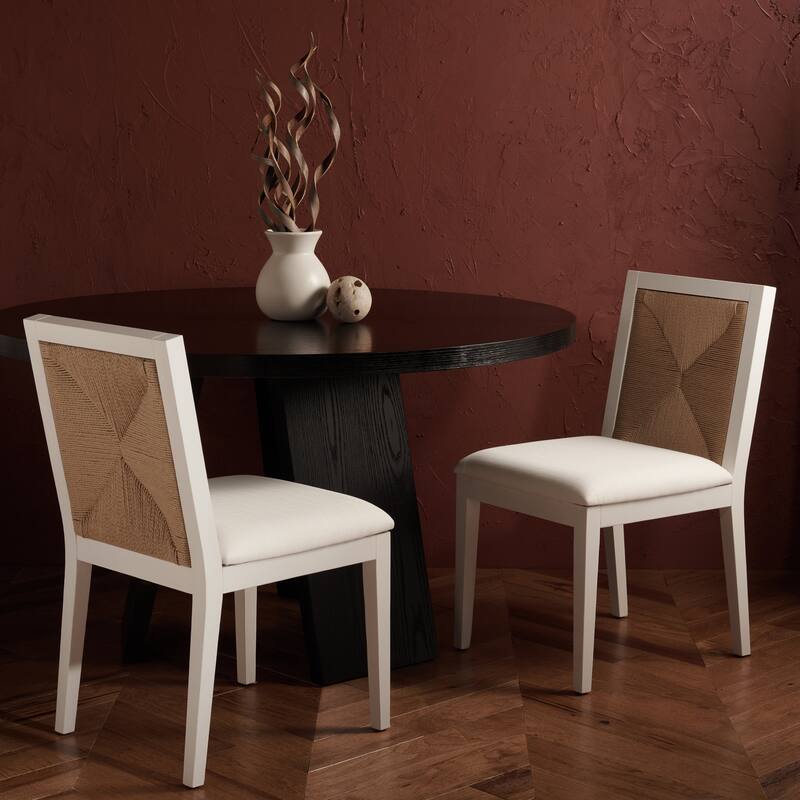 SAFAVIEH Couture Vardit Woven Dining Chair (Set of 2) - 18 In. W x 22 ...