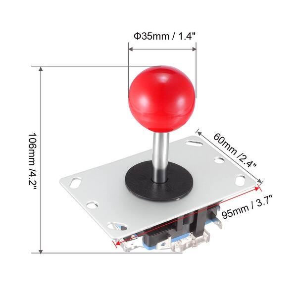 Joystick Control Stick Rocker Switch 4 Way Red Ball Handle DIY Parts ...