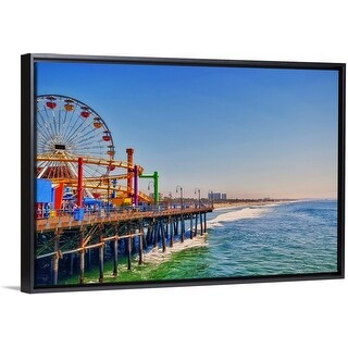 "Santa Monica Pier" Black Float Frame Canvas Art - Bed Bath & Beyond ...