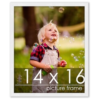 14x16 Frame White Wood Picture Frame - UV Acrylic, Foam Board Backing ...