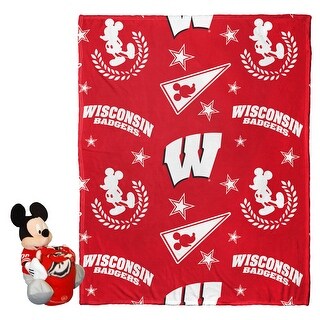 COL - COB 312 Wisconsin Pennant Mickey Hugger Pillow & Silk Touch Throw ...