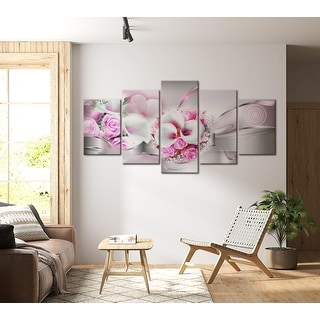 Floral Canvas Wall Art - Pink Marriage - 5 Pieces - Bed Bath & Beyond ...