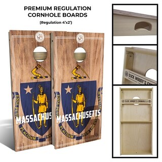 Massachusetts State Flag 2.0 Regulation Cornhole Board Set (Includes 8 ...