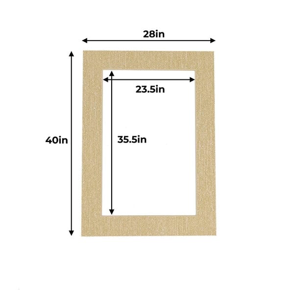 28x40 Mat for 24x36 Photo - Fresh Linen Canvas Matboard for Frames ...
