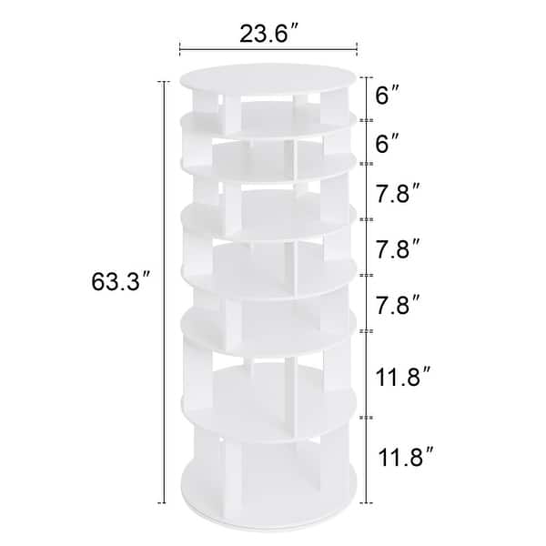 32 Pair Rotating Shoe Rack Tower, Spining Round Shoe Storage Rack - 32 ...