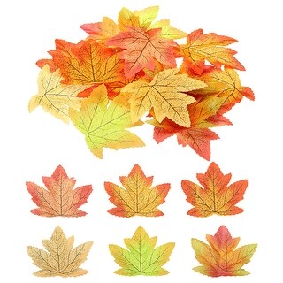 Fake Fall Leaves, 300 Pack Artificial Maple Leaves, Style 8 ...